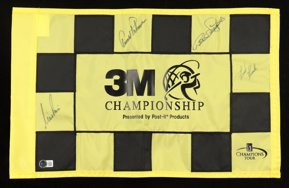 3M Championship Pin Flag Signed by (4) with Arnold Palmer, Nick Price ...