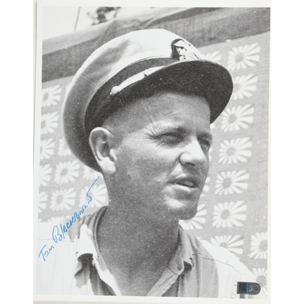 Tom Blackburn Signed 8x10 Photograph (AIV) WWII Navy Jolly Rogers Ace ...