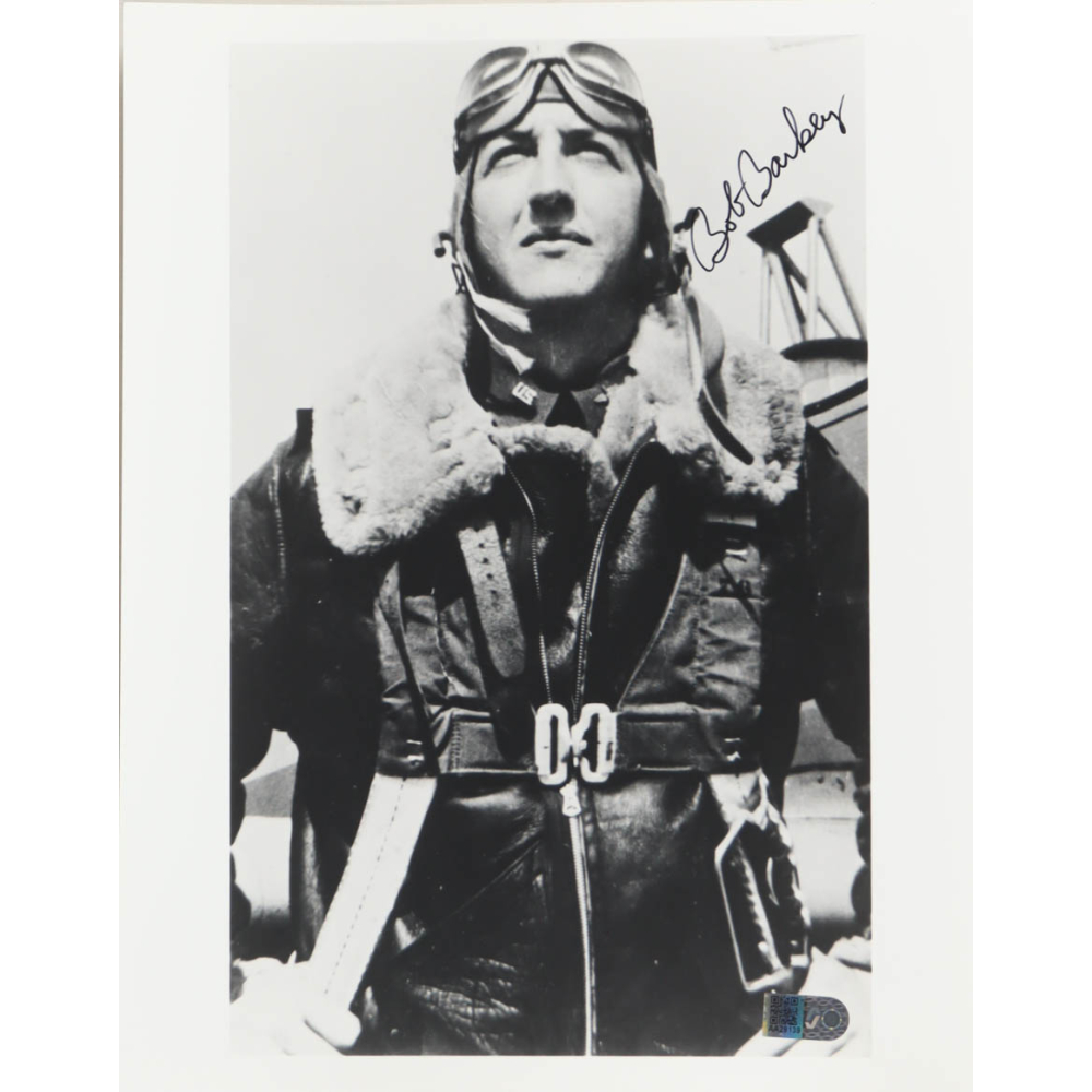 Bob Barkey Signed 8x10 Photo WWII Ace (AIV) 325 Fighter Group 5 Aerial ...