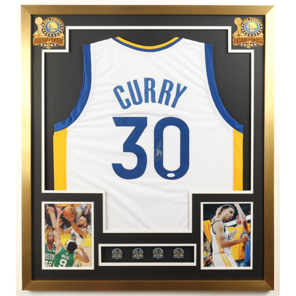 Stephen Curry Signed Custom Framed Jersey Display With (4) LE NBA ...