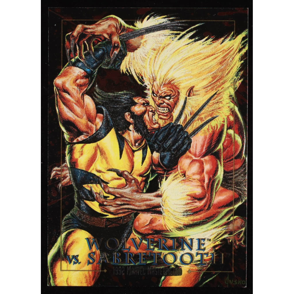 Wolverine vs. Sabretooth 1992 SkyBox Marvel Masterpieces Battle Spectra ...