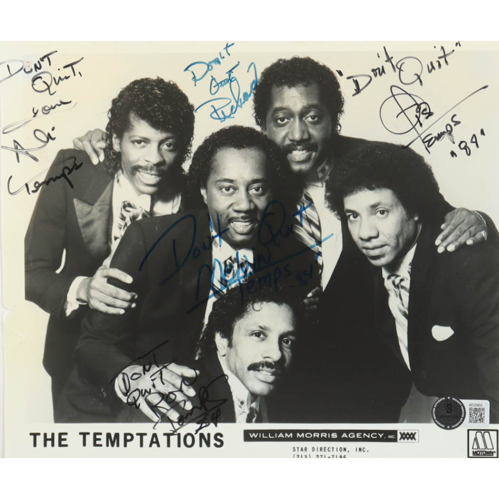 The Temptations 8x10 Photo Signed by (5) with Otis Williams, Richard ...