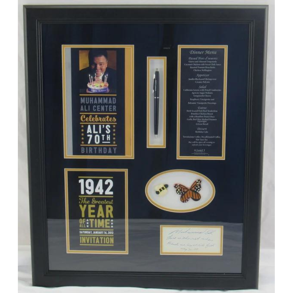 Muhammad Ali Signed Custom Framed Cut Display Inscribed "Love Is The ...