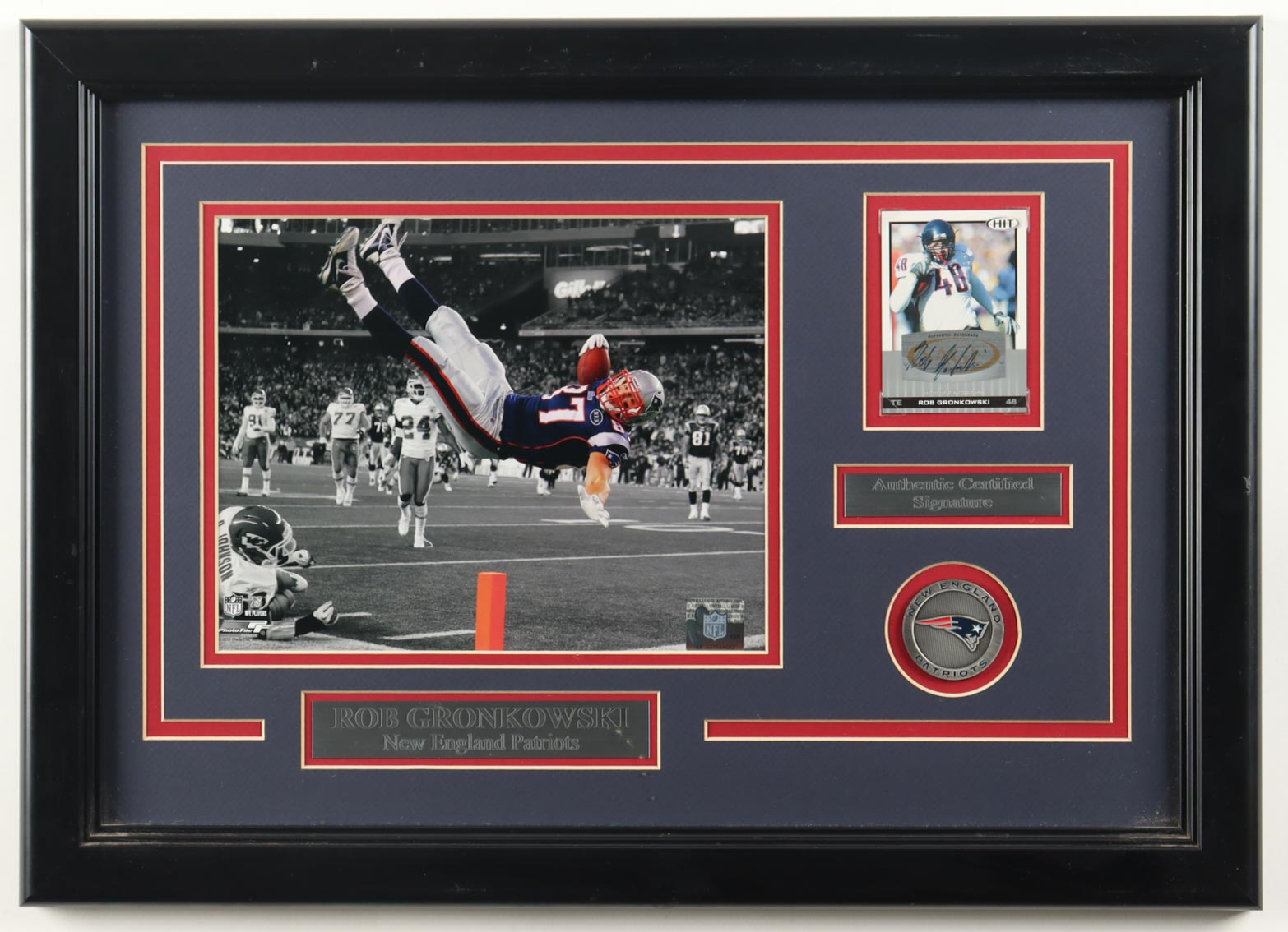 Rob Gronkowski Signed Patriots Custom Framed HIT Trading Card Display ...
