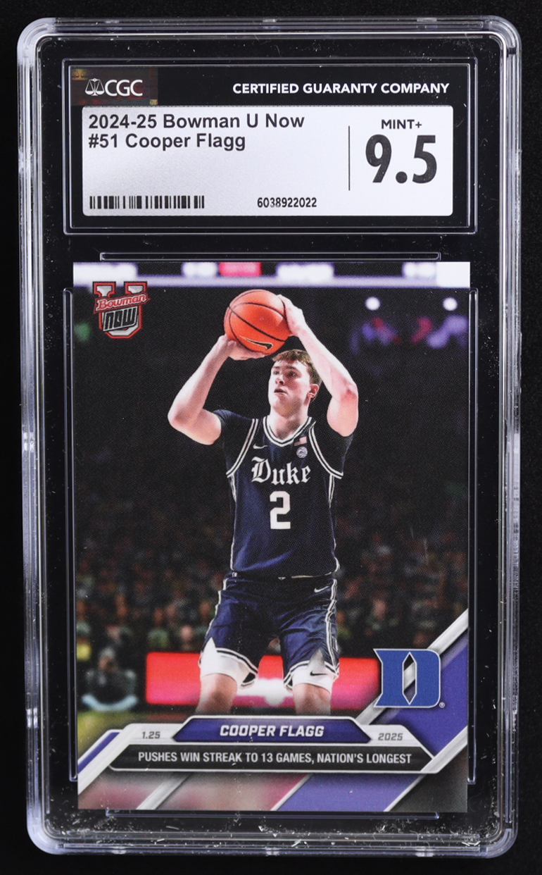 Cooper Flagg 2024-25 Bowman University Now #51 RC (CGC 9.5) | Pristine ...