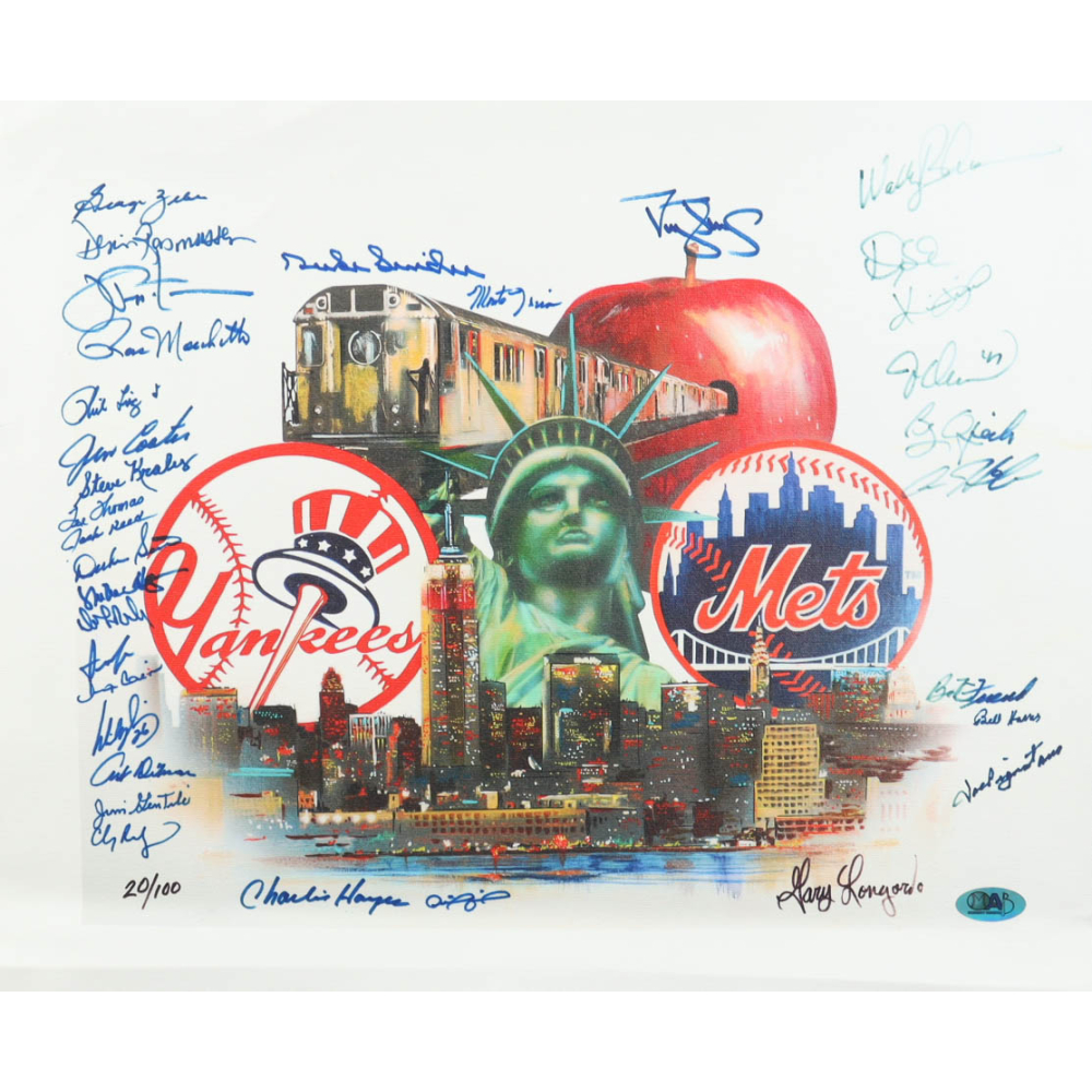 New York Mets & New York Yankees "Subway Series" LE 20x24 Canvas Art ...