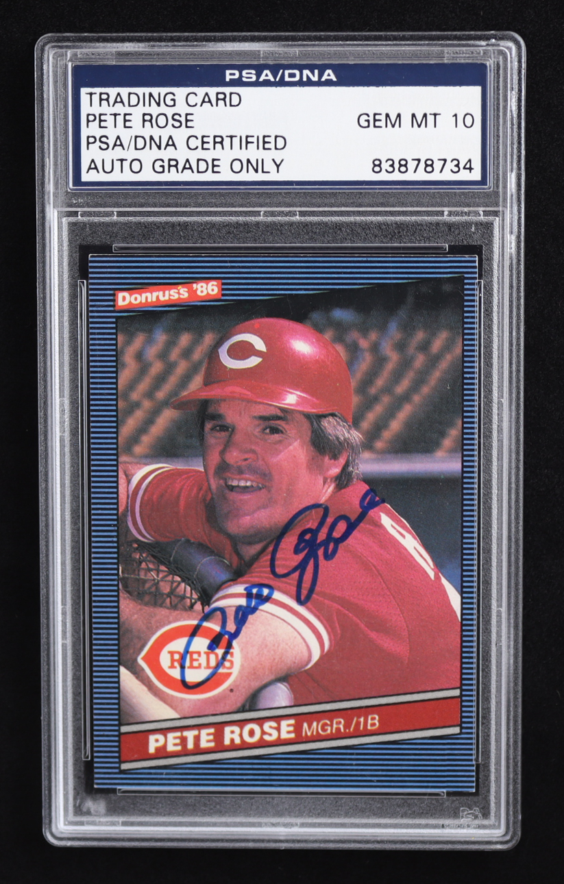 Pete Rose Signed 1986 Donruss #62 (PSA | Autograph Graded PSA 10 ...