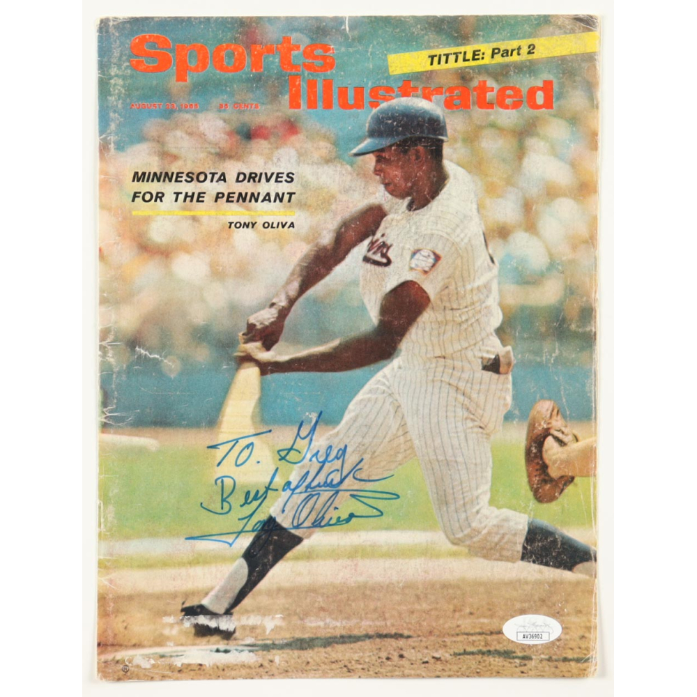 Tony Oliva Signed 1965 Sports Illustrated Magazine Cover Page Inscribed ...