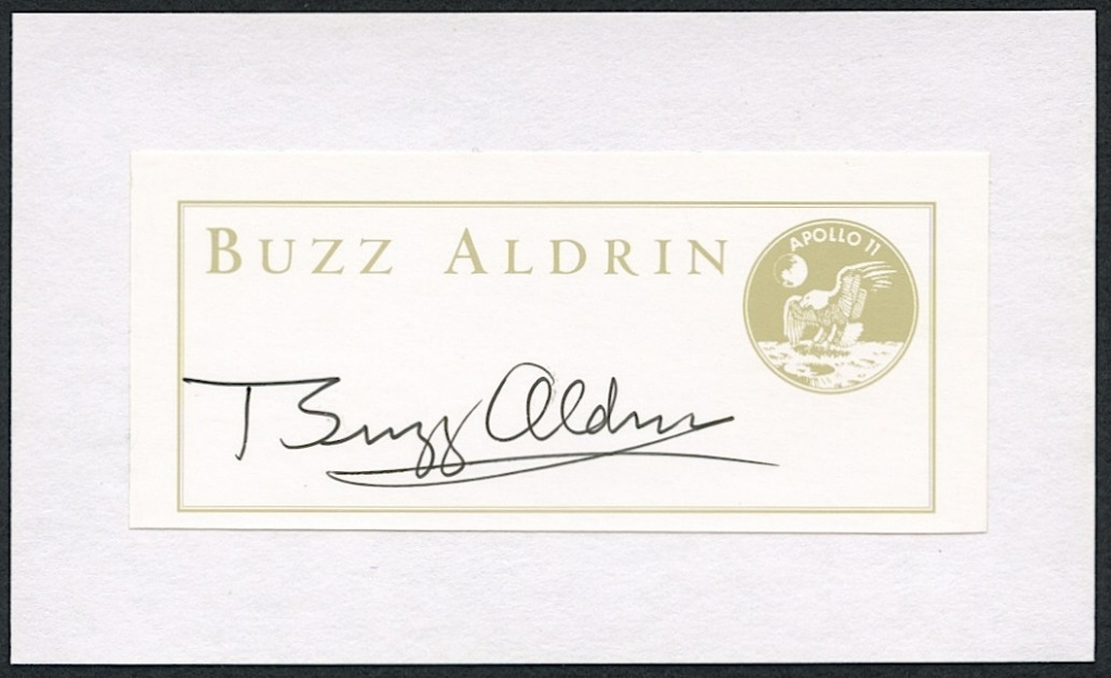 Buzz Aldrin Signed "Apollo 11" 3x5 Cut Signature (PSA COA) | Pristine Auction
