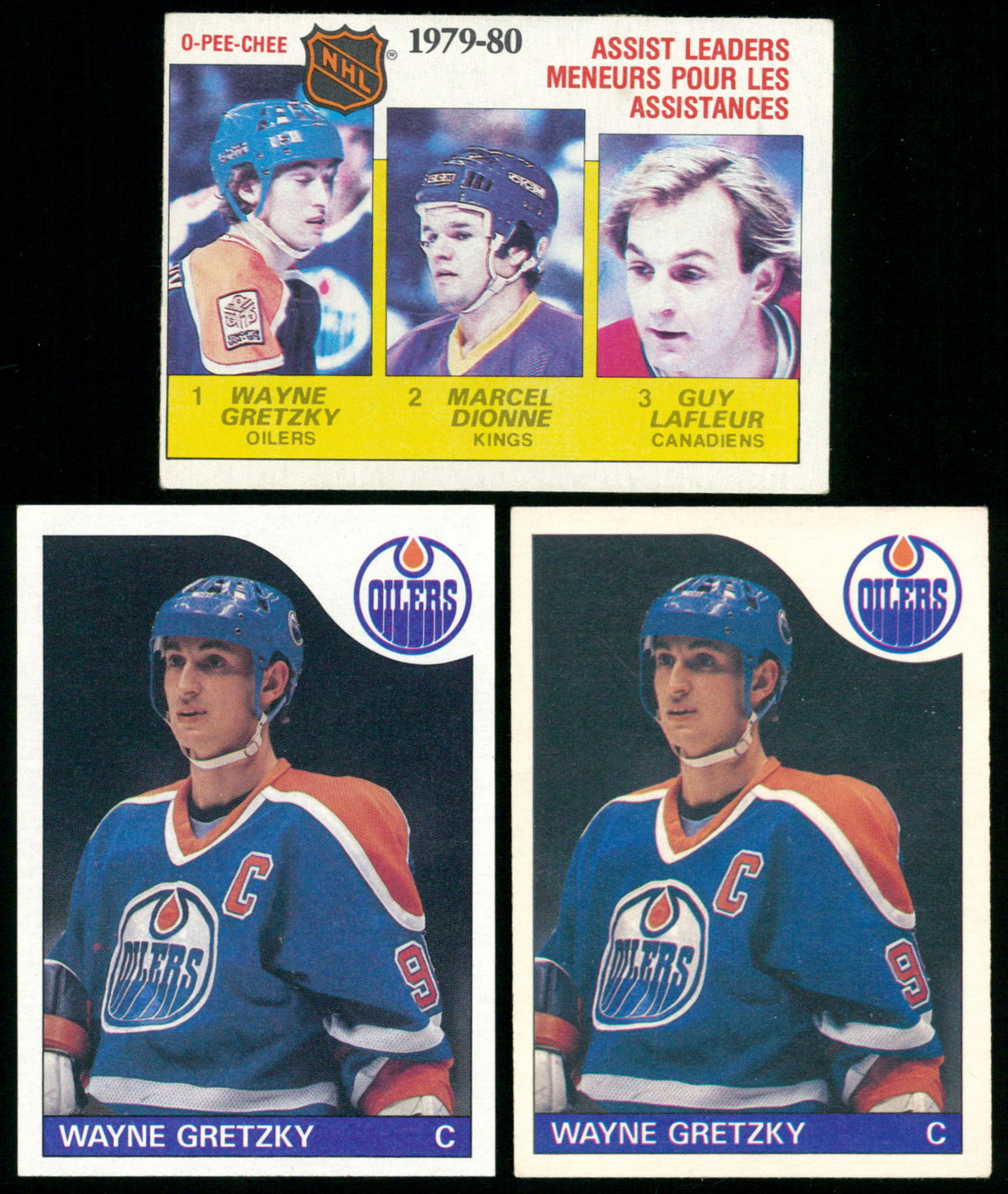 Lot of (3) Wayne Gretzky Hockey Cards With (2) 1985-86 Topps #120 & 1980-81 O-Pee-Chee #162 ...
