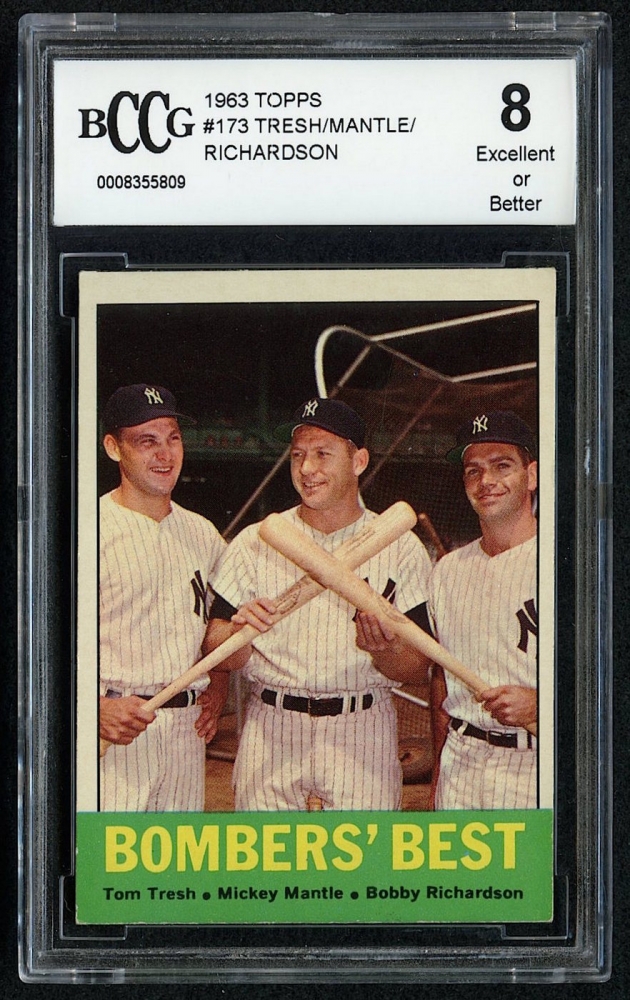 1963 Topps #173 Bomber's Best / Tom Tresh / Mickey Mantle / Bobby ...