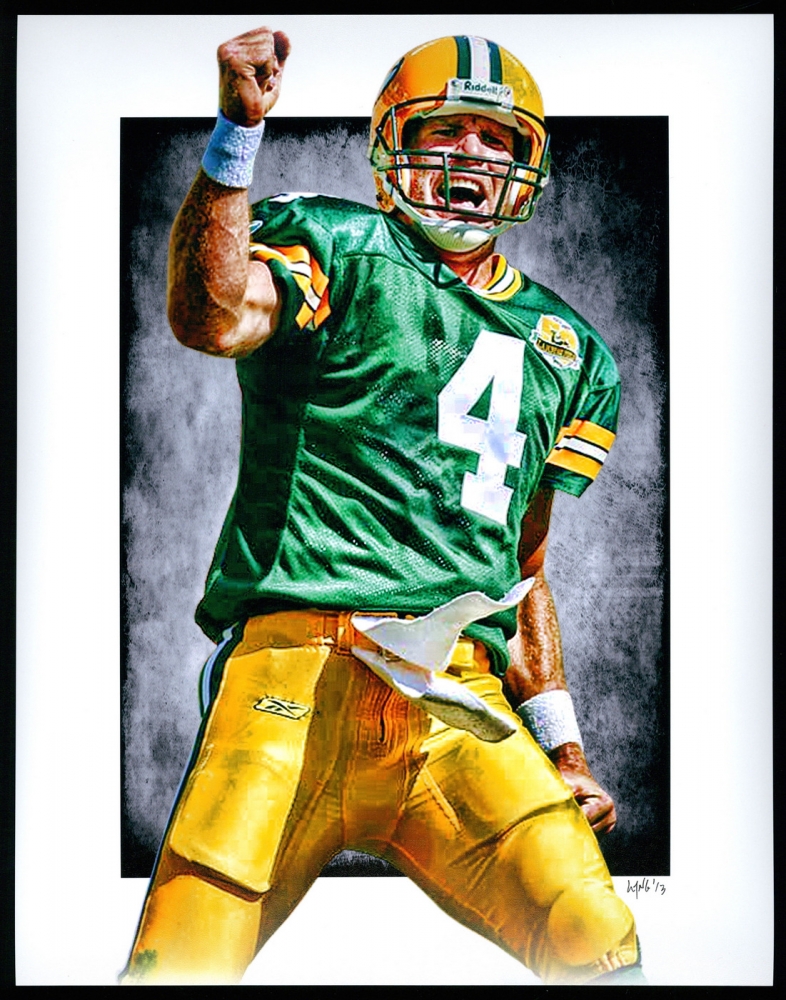 Brett Favre Packers Limited Edition 11x14 Signed Art Print by Jeff Lang ...