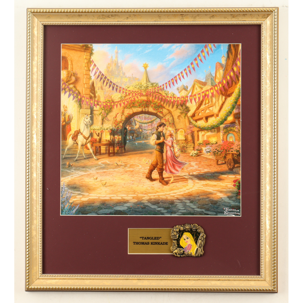 Thomas Kinkade "Tangled" Custom Framed Print Display with Disney ...