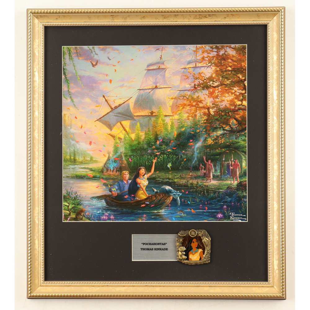 Thomas Kinkade "Pocahontas" Custom Framed Print Display with Disney ...
