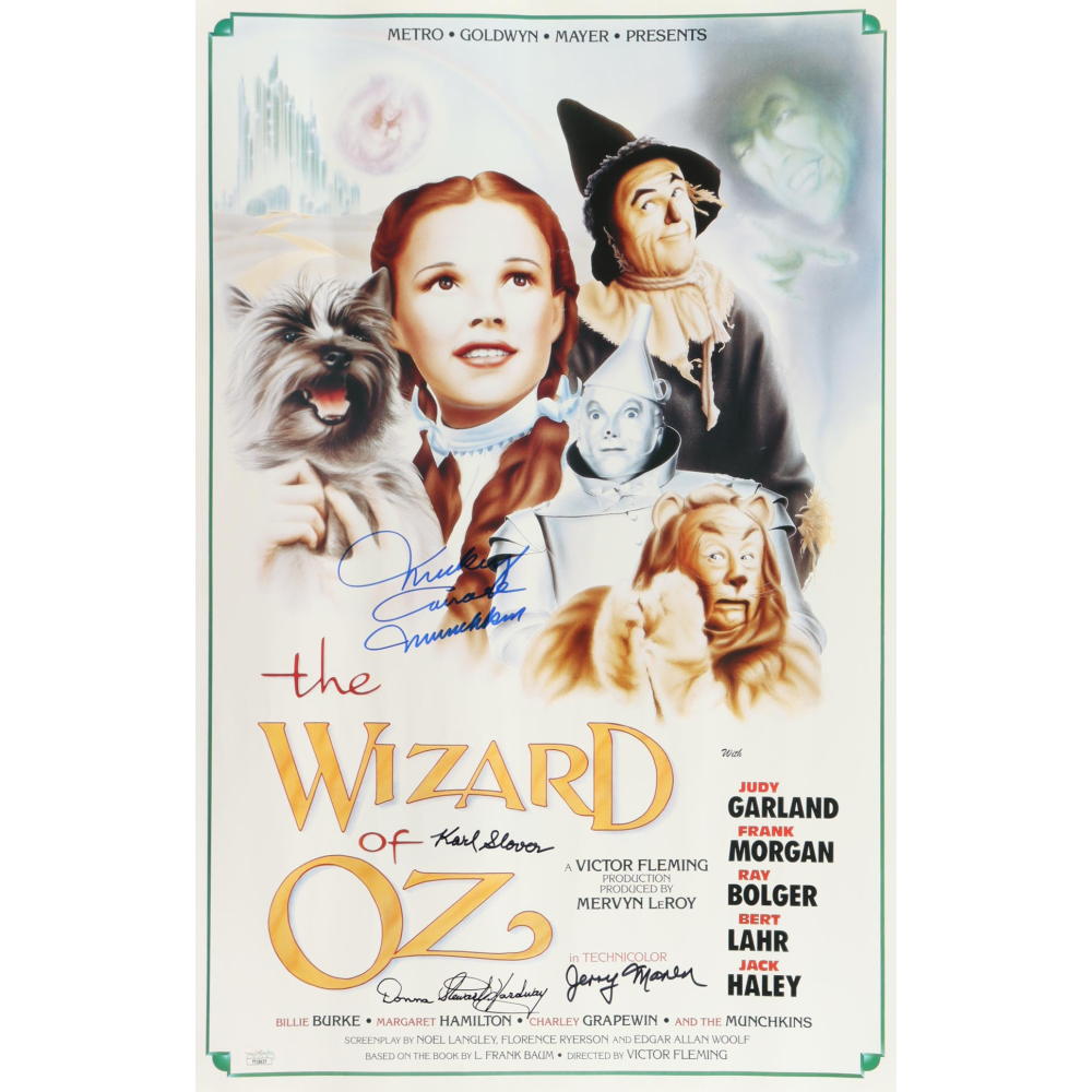 "The Wizard of Oz" 16x24 Poster Cast-Signed by (4) with Mickey Carroll ...