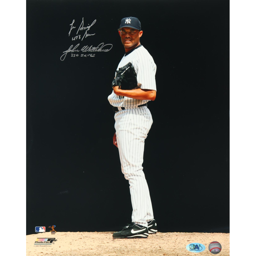 Lee Smith & John Wetteland Signed Yankees 16x20 Photo Inscribed "478 Saves" & "330 Saves" (MAB ...