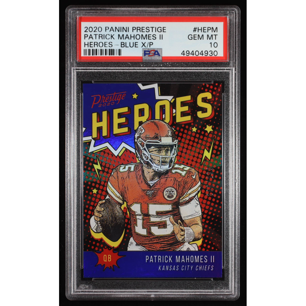 Patrick Mahomes II 2020 Prestige Heroes Xtra Points Blue #12 #208/299 ...