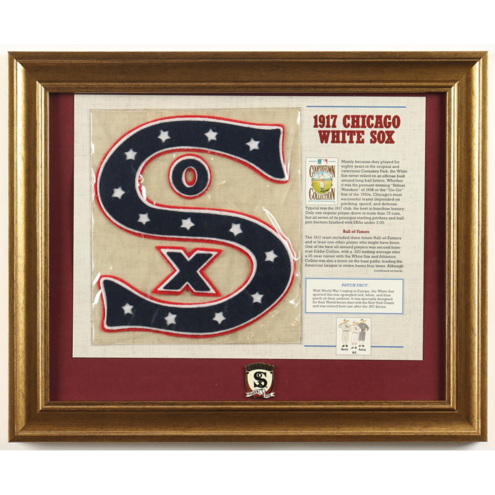 1917 White Sox Cooperstown Collection Custom Framed Commemorative Cloth Uniform Patch Stat Card ...