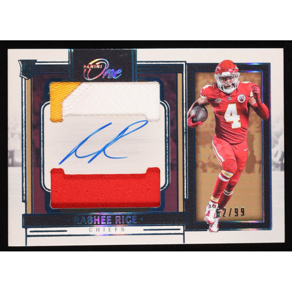 Rashee Rice 2023 Panini One Blue #42 Jersey Autograph #62/99 RC ...