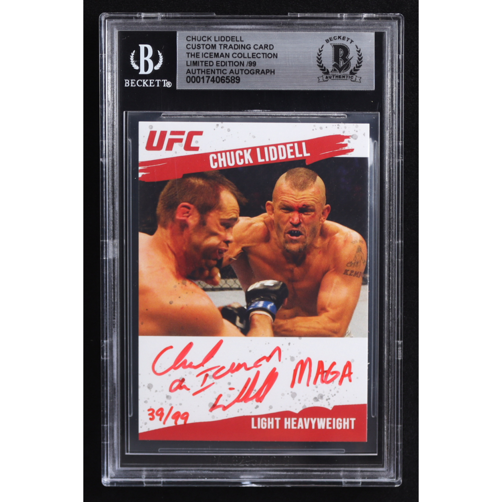 Chuck "The Iceman" Liddell Signed Custom UFC Trading Card #/99 ...