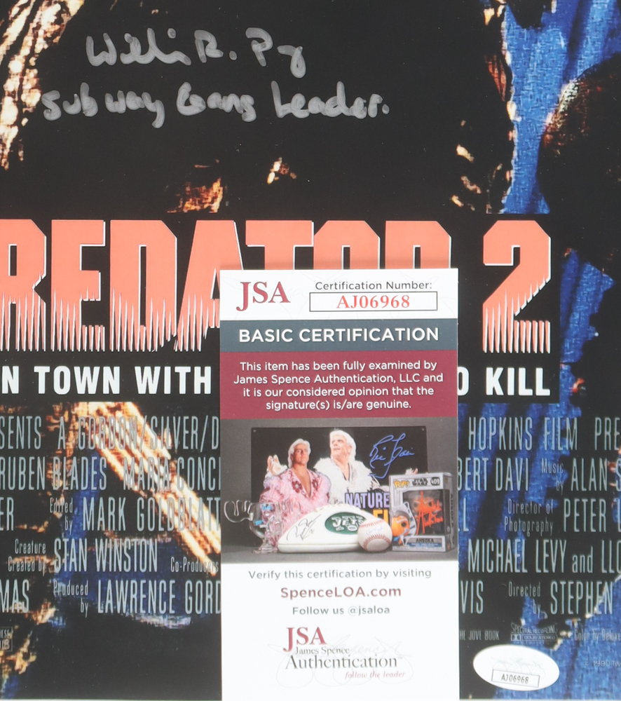 William R. Perry Signed "Predator 2" 12x18 Photo Inscribed "Subway Gang ...