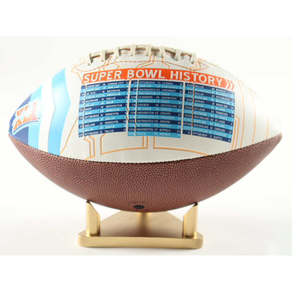 2007 Super Bowl XLI Logo Football With Wooden Stand | Pristine Auction