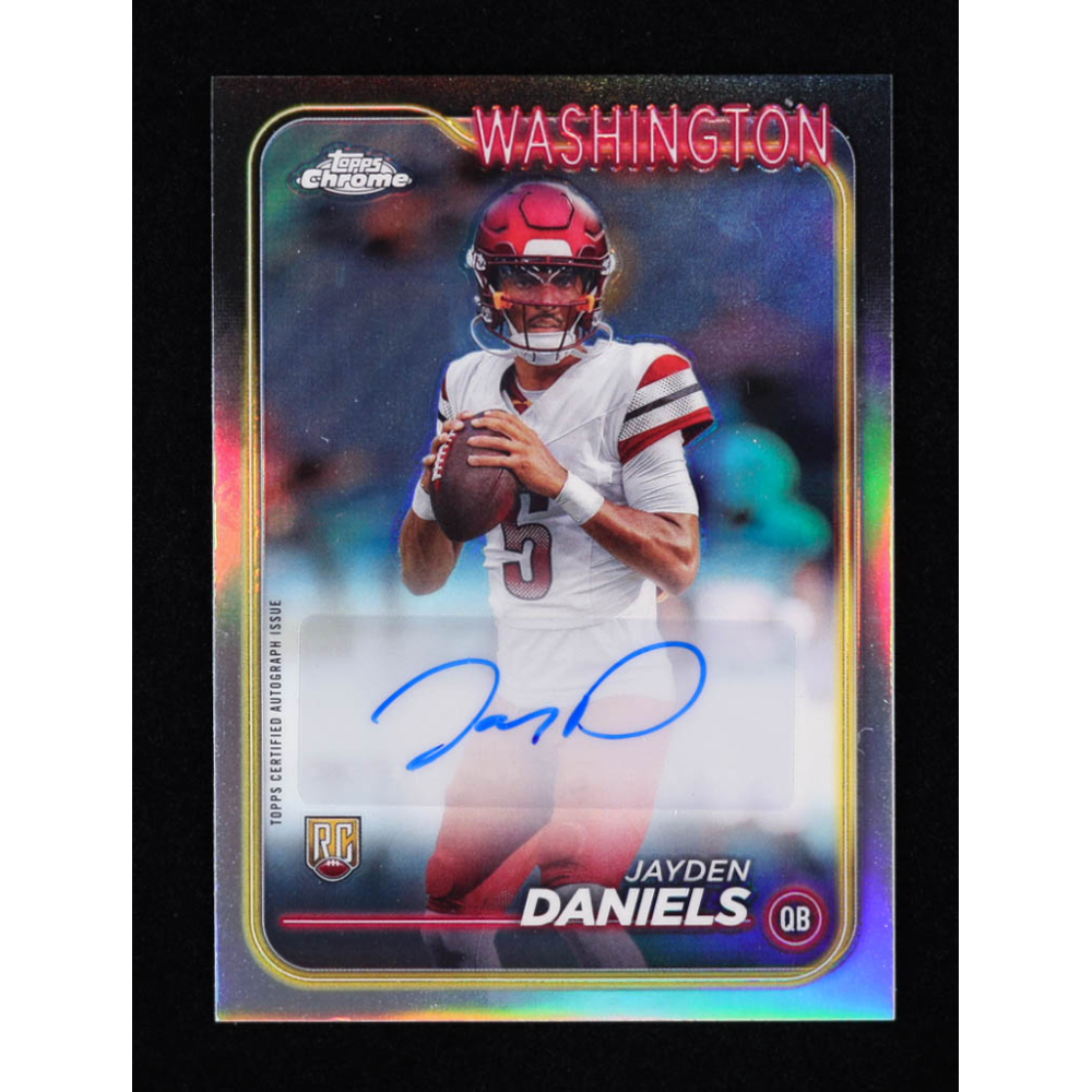 Jayden Daniels Signed 2024 Topps Chrome Rookie Autographs Refractors # ...