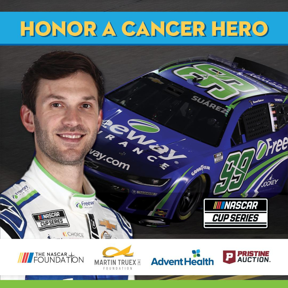 Honor a Cancer Hero in Daytona on August 23 | Add Your Hero's Name Above Daniel Suarez's Driver ...