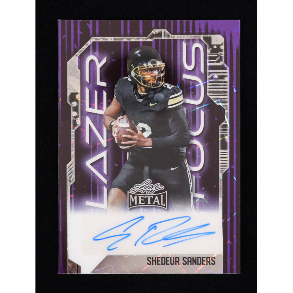 Shedeur Sanders Signed 2024 Leaf Metal Lazer Focus Purple Lazer #LFA ...