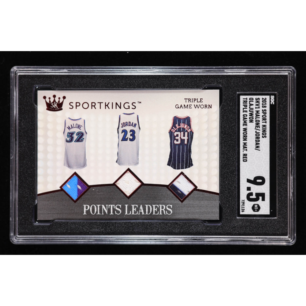 Karl Malone / Michael Jordan / Hakeem Olajuwon 2018 Sportkings Triple ...