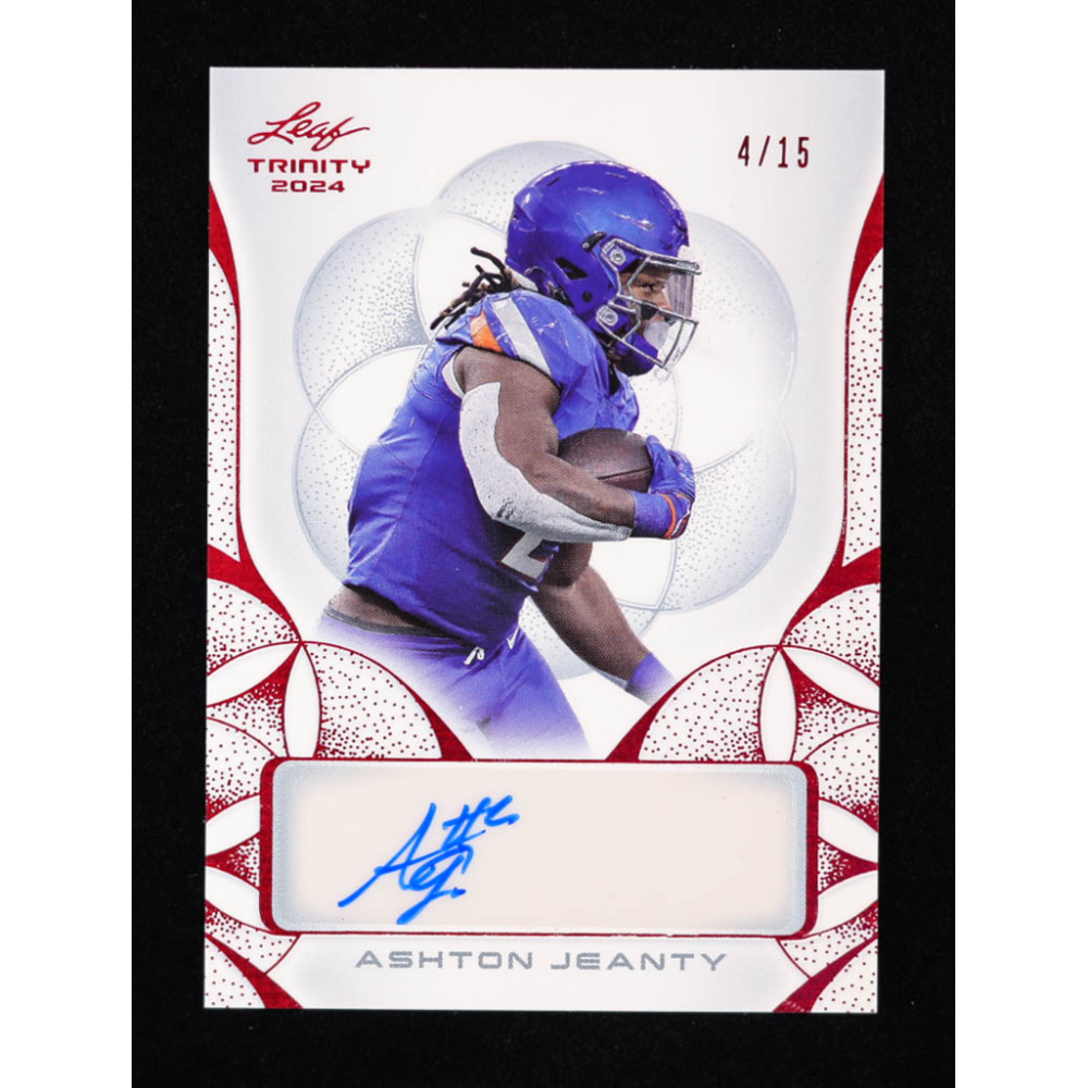 Ashton Jeanty Signed 2024 Leaf Trinity Red #BA-AJ1 #4/15 | Pristine Auction