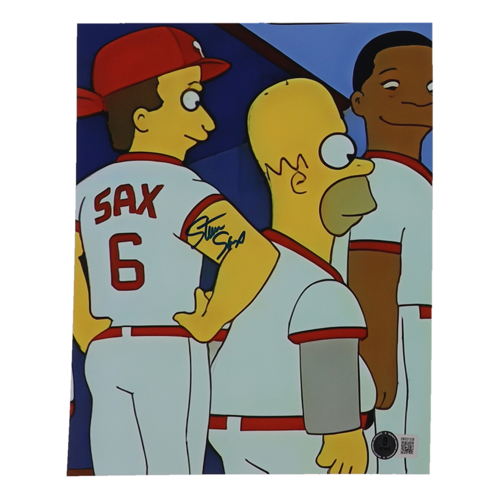 Steve Sax Signed "The Simpsons" 8x10 Photo (Beckett) | Pristine Auction