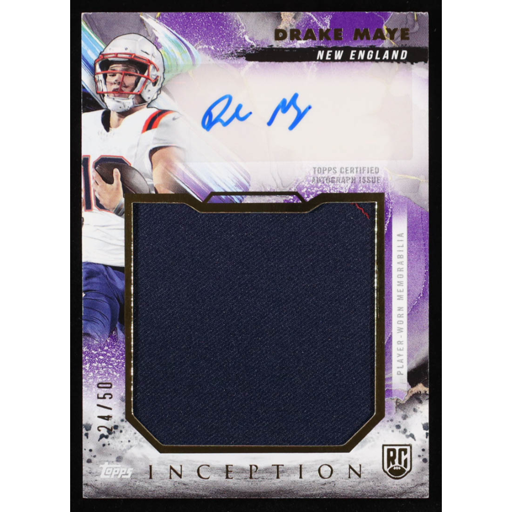 Drake Maye Signed 2024 Topps Inception Rookie Jumbo Relic Autographs ...
