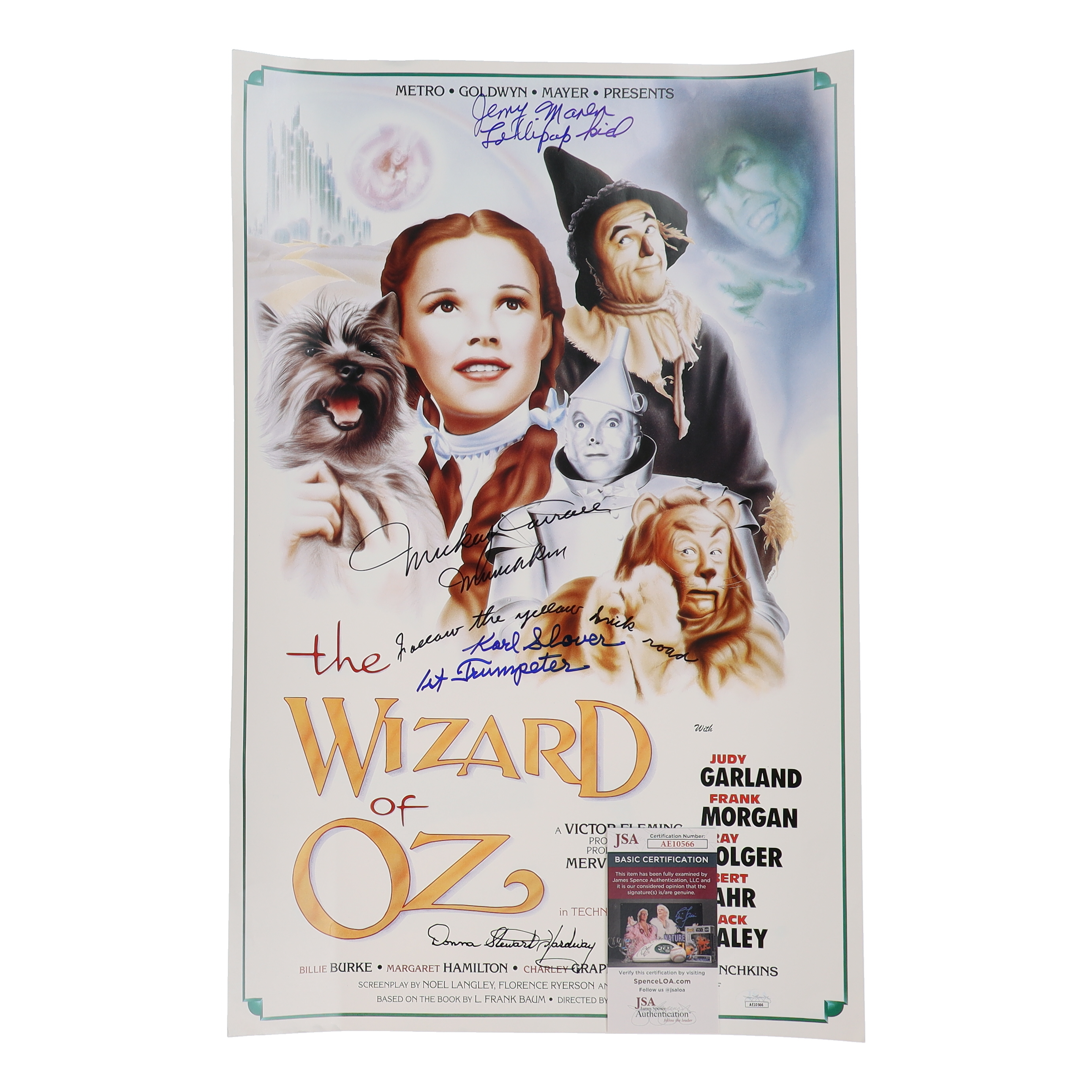 "The Wizard of Oz" 15x24 Movie Poster Photo Signed By (4) with Mickey ...