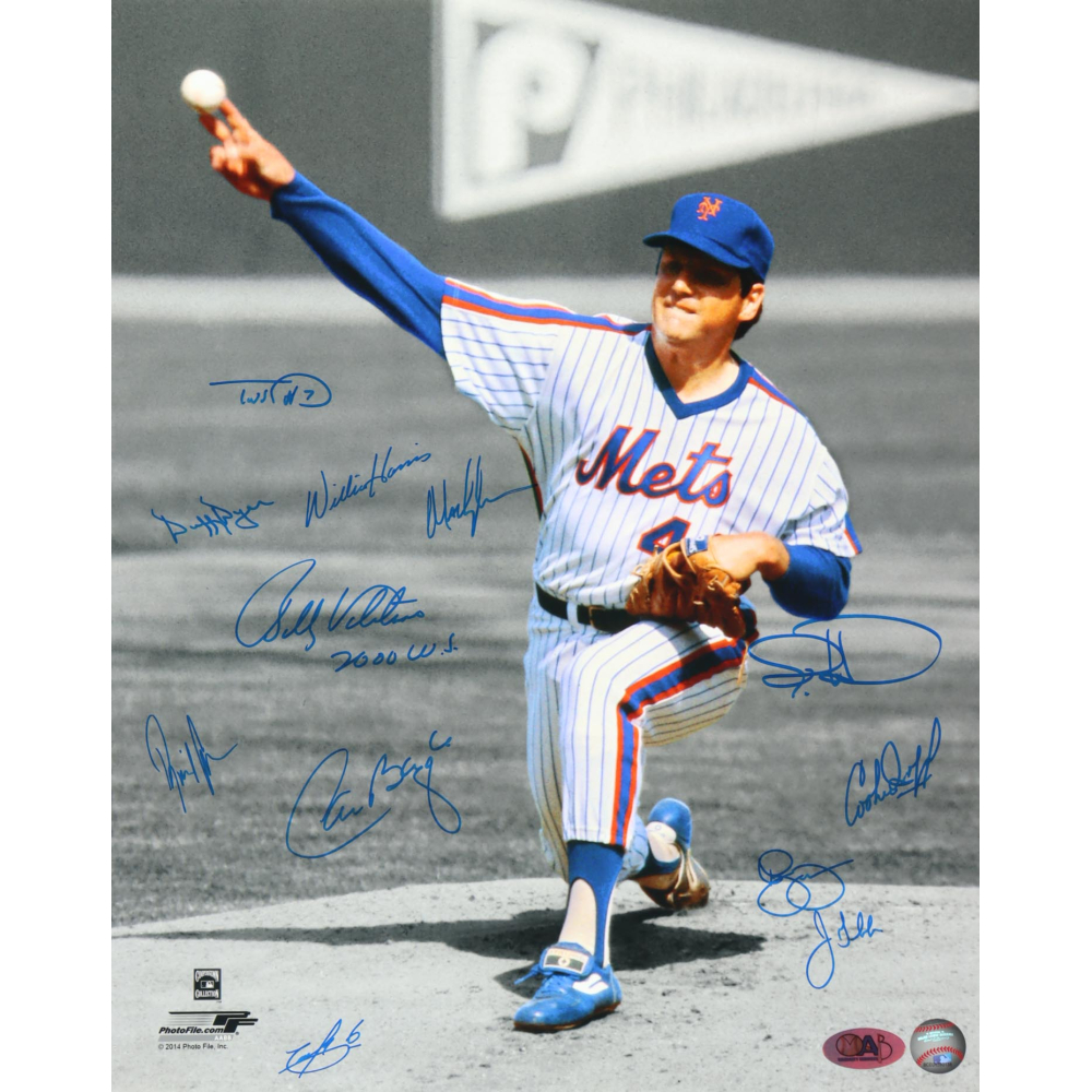 Mets Greats 16x20 Photo Signed by (12) with Carlos Baerga, Duffy Dyer ...