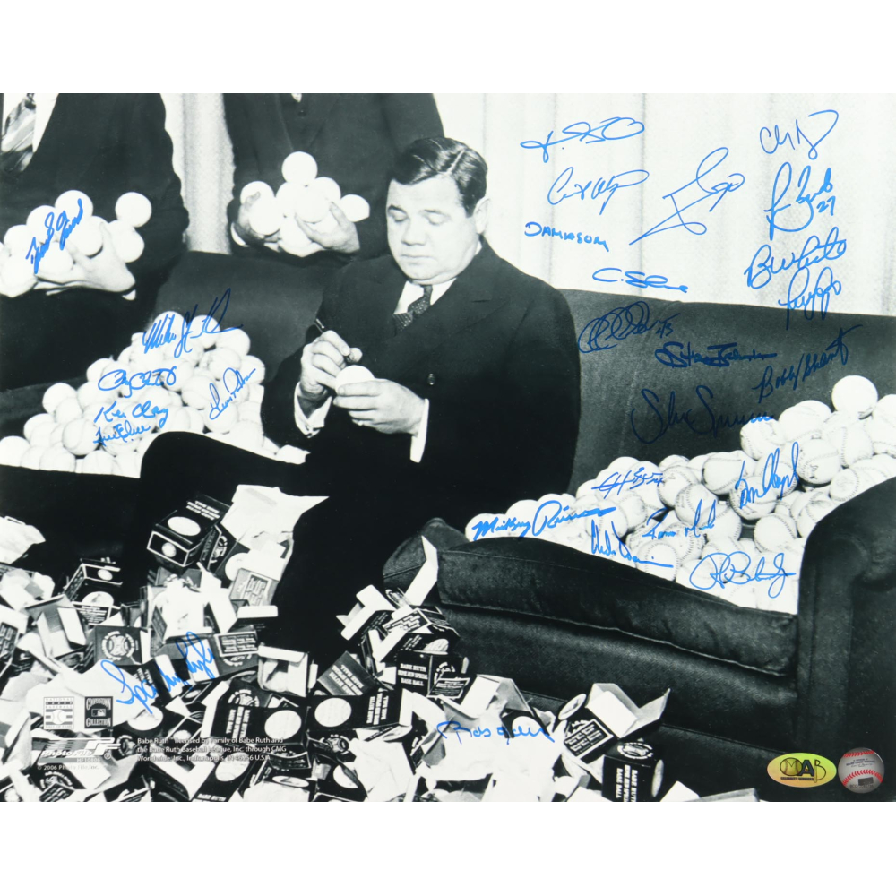 Yankees Greats 16x20 Photo Signed by (27) with Jeff Nelson, Todd Zeile ...