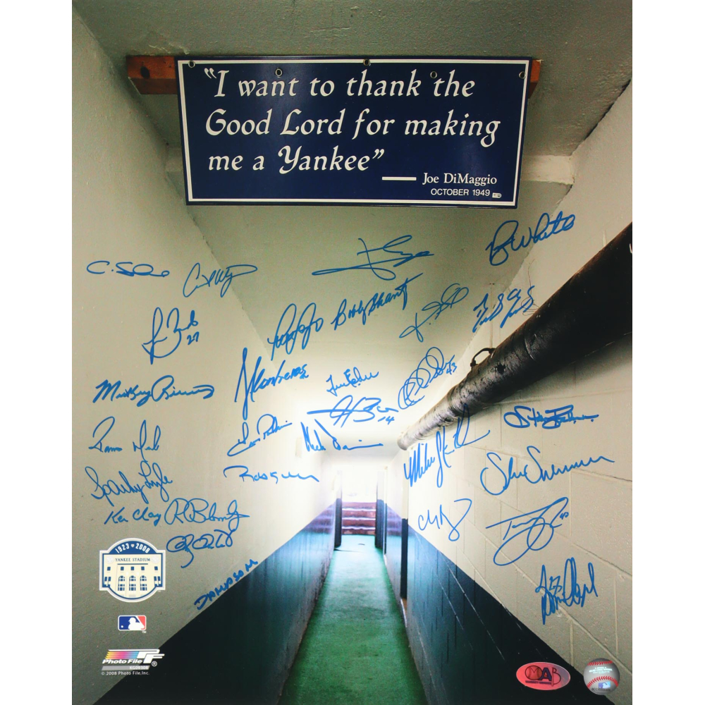 Yankees Greats 16x20 Photo Signed by (29) with Jeff Nelson, Todd Zeile ...