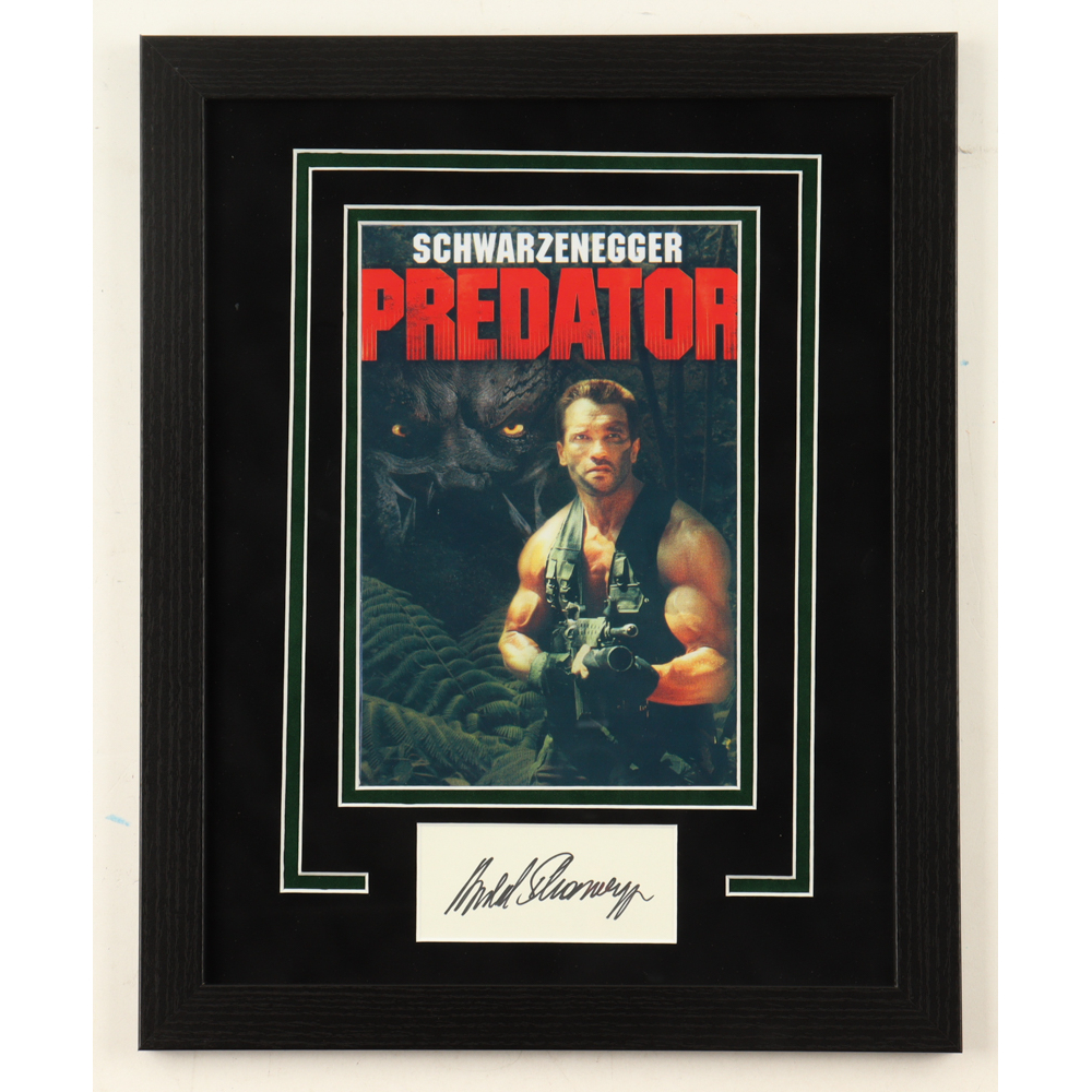 Arnold Schwarzenegger Signed "Predator" Custom Framed Cut Display (ACOA ...