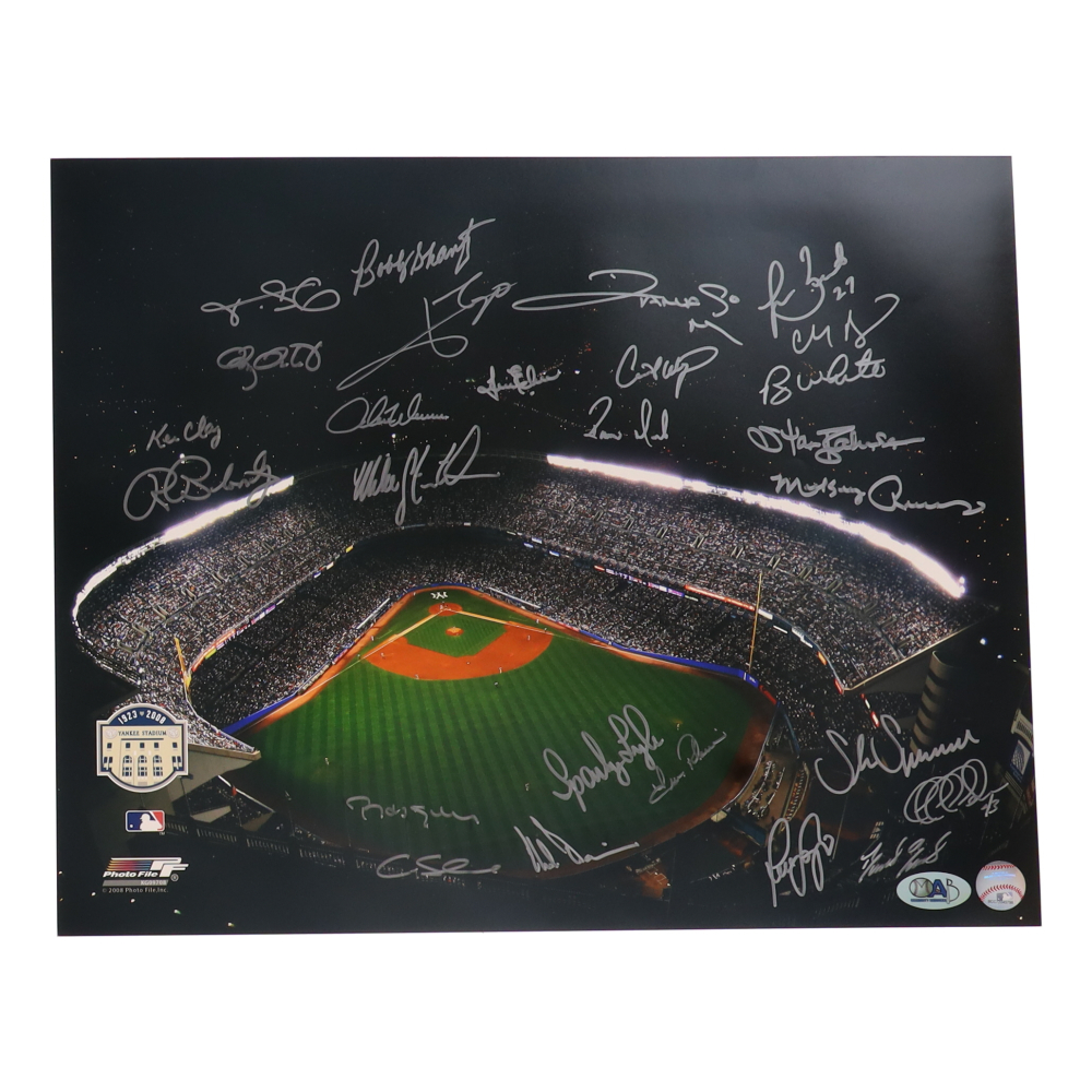 New York Yankees Greats 16x20 Photo Signed by (26) with Mickey Rivers, Bobby Shantz, Ken Clay ...