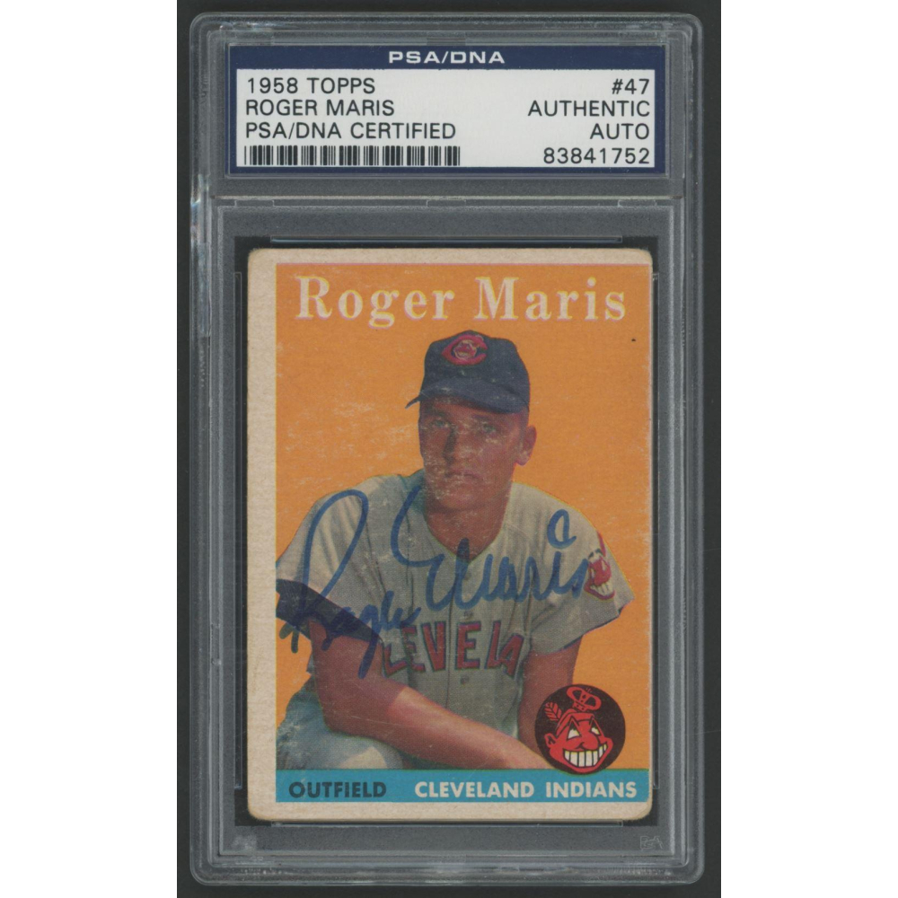 Roger Maris Signed 1958 Topps #47 RC (PSA) | Pristine Auction