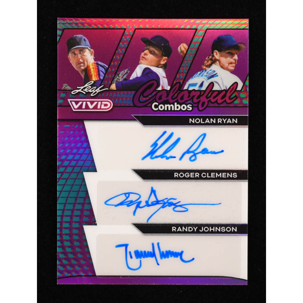 Nolan Ryan / Roger Clemens / Randy Johnson Signed 2024 Leaf Vivid ...