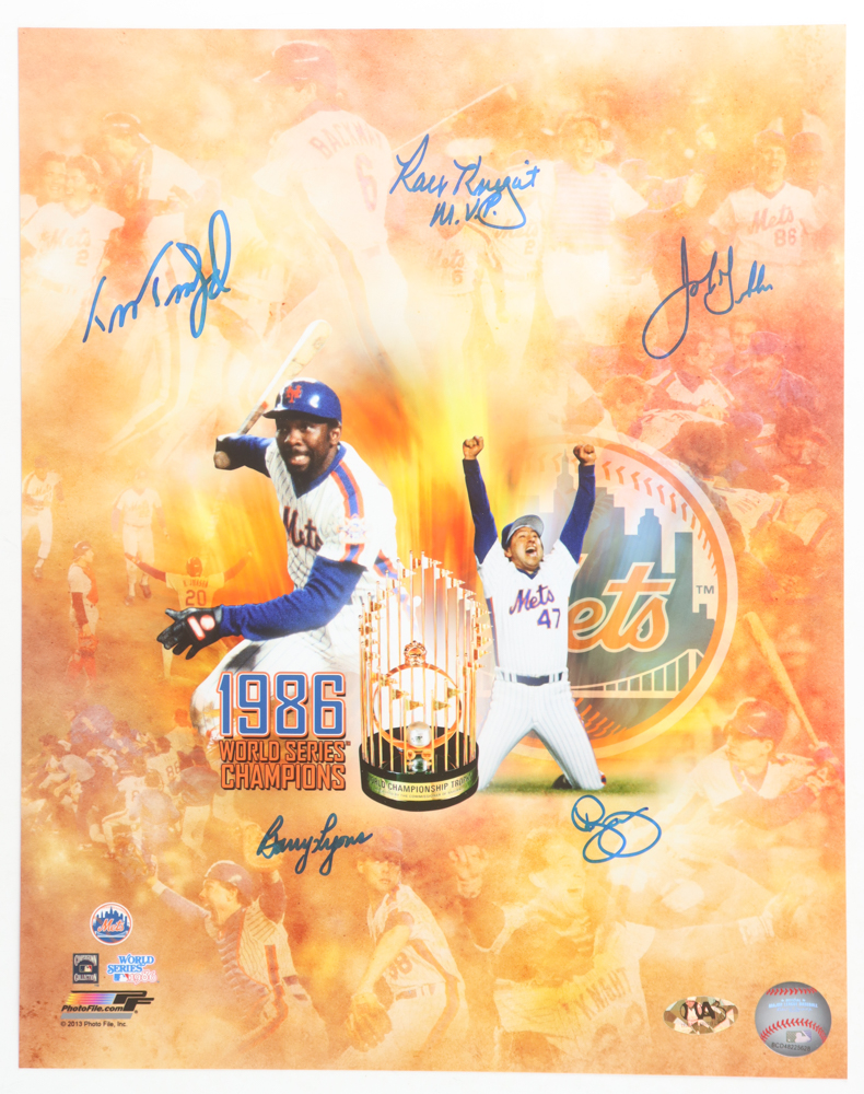 "1986 World Series Champions" Mets 11x14 Photo Signed by (5) With Barry ...