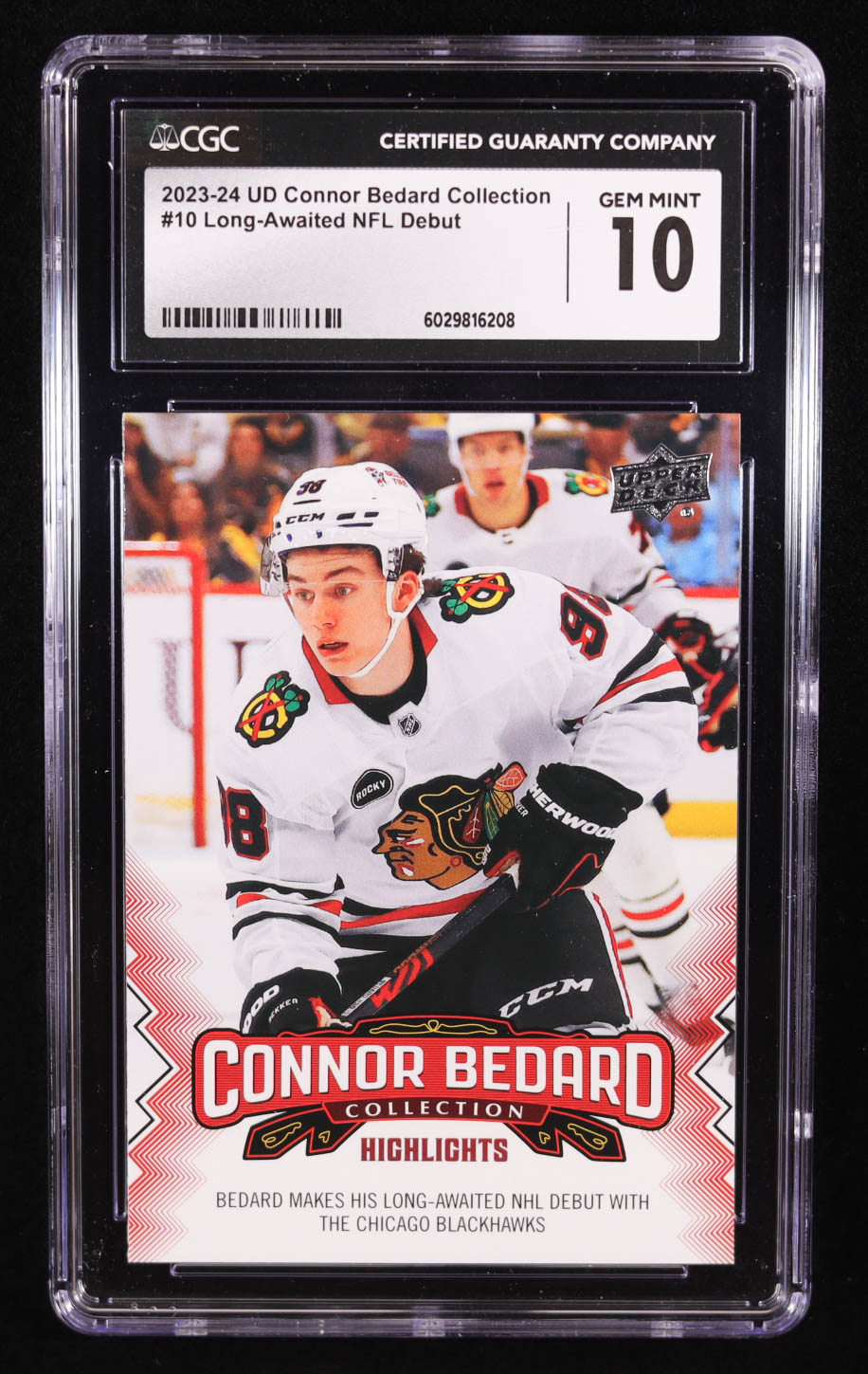 Connor Bedard 2023-24 Upper Deck Connor Bedard Collection #10 RC (CGC ...
