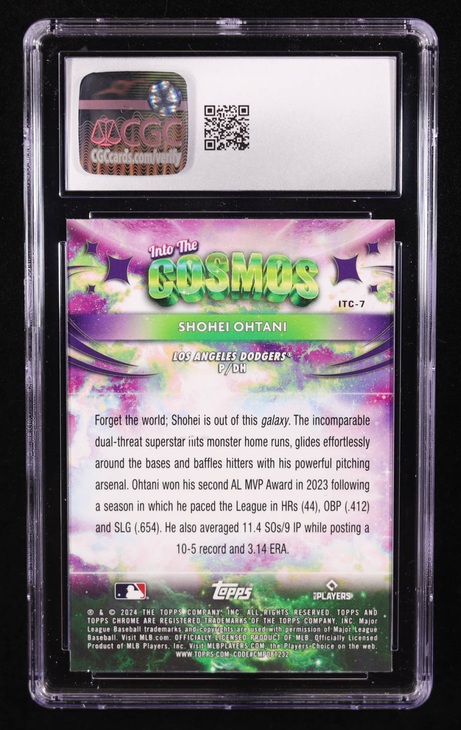 Shohei Ohtani 2024 Topps Cosmic Chrome Into the Cosmos #ITC7 (CGC 10 ...