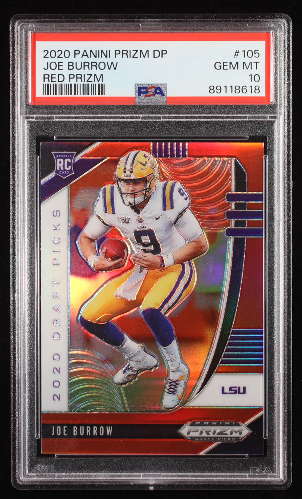 Joe Burrow 2020 Panini Prizm Draft Picks Prizms Red #105 RC (PSA 10 ...