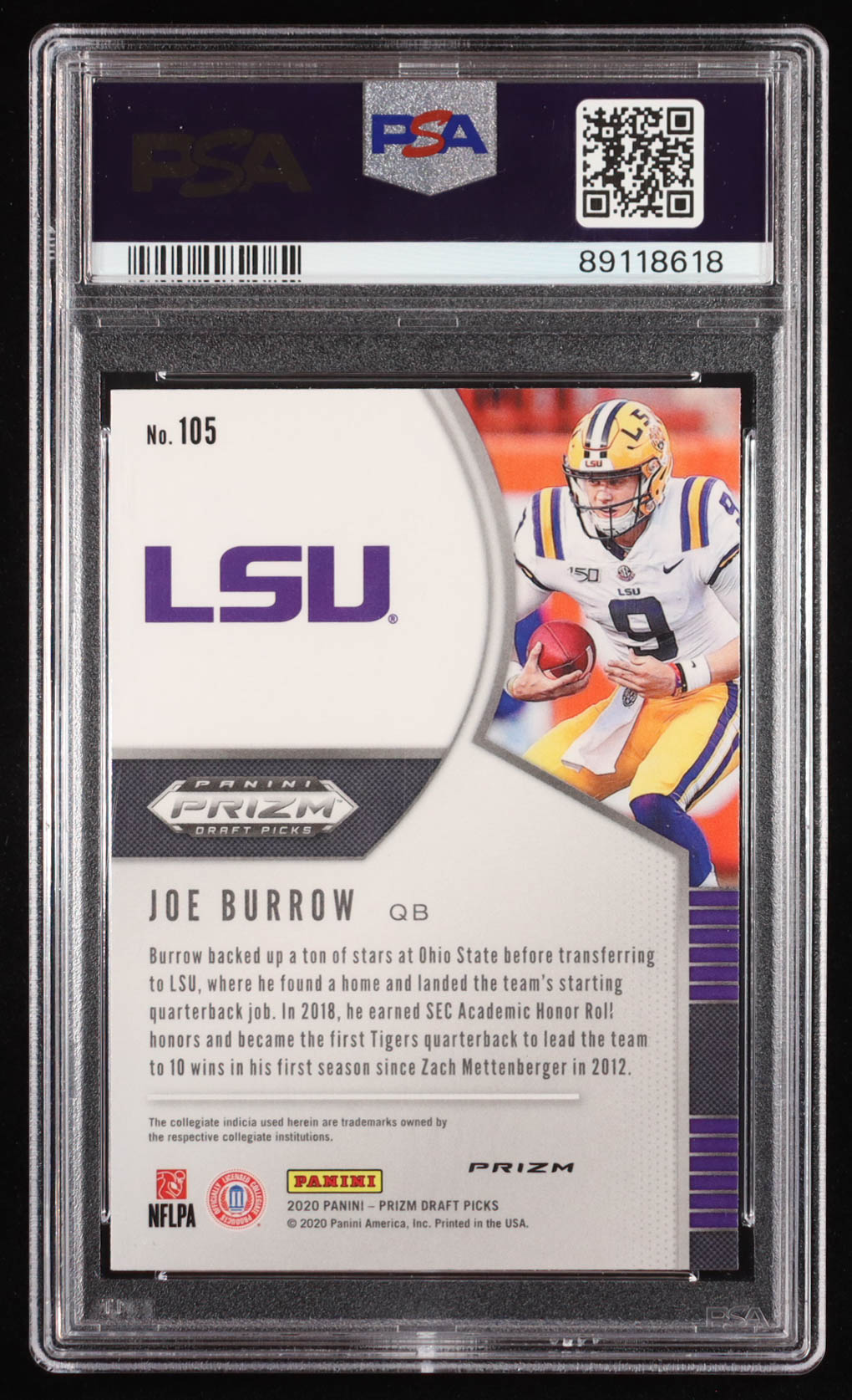 Joe Burrow 2020 Panini Prizm Draft Picks Prizms Red #105 RC (PSA 10 ...