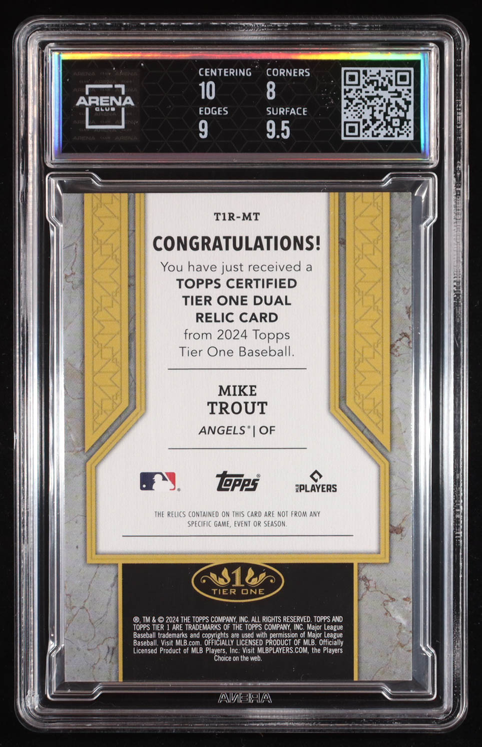 Mike Trout 2024 Topps Tier One Relics Dual Relic #T1RMT #39/99 (Arena ...