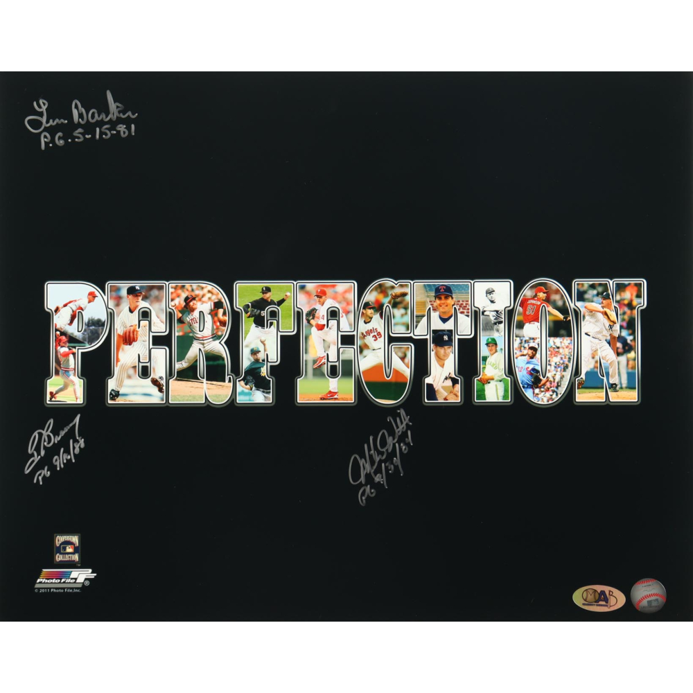 Len Barker, Mike Witt & Tom Browning Signed "Perfect Game" 16x20 Photo ...