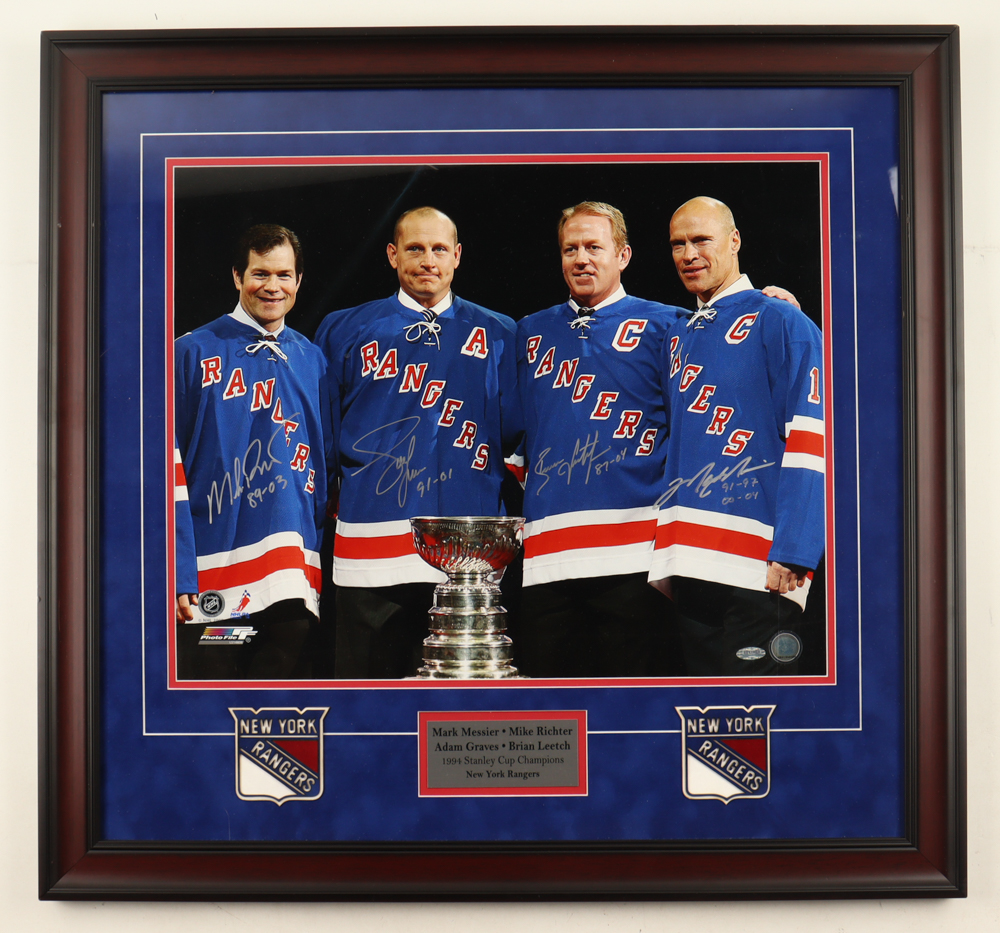 Rangers "1994 Stanley Cup Champions" Custom Framed Photo Display Signed By (4) Including Mark ...