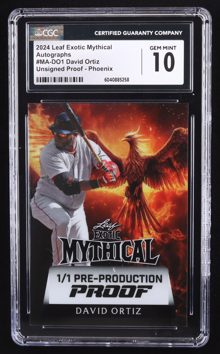 David Ortiz 2024 Leaf Exotic Mythical Phoenix Pre-Production Proof # ...